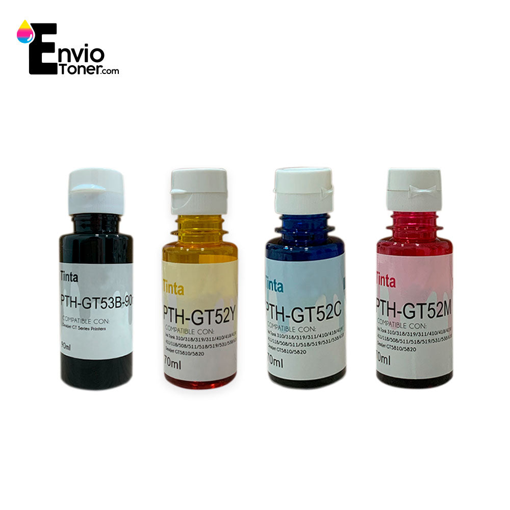 Kit 4 Tintas Compatible Hp Gt52 Gt53 5810 418 – EnvioToner.com